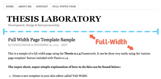 Guide to Creating a Full-Width Page Template with Thesis 2.1+