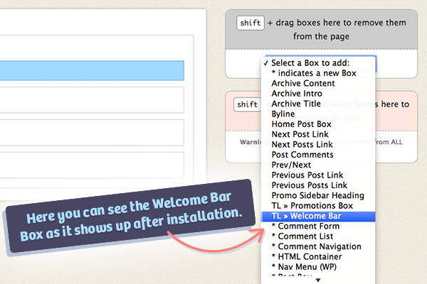 Adding Welcome Bar to Content